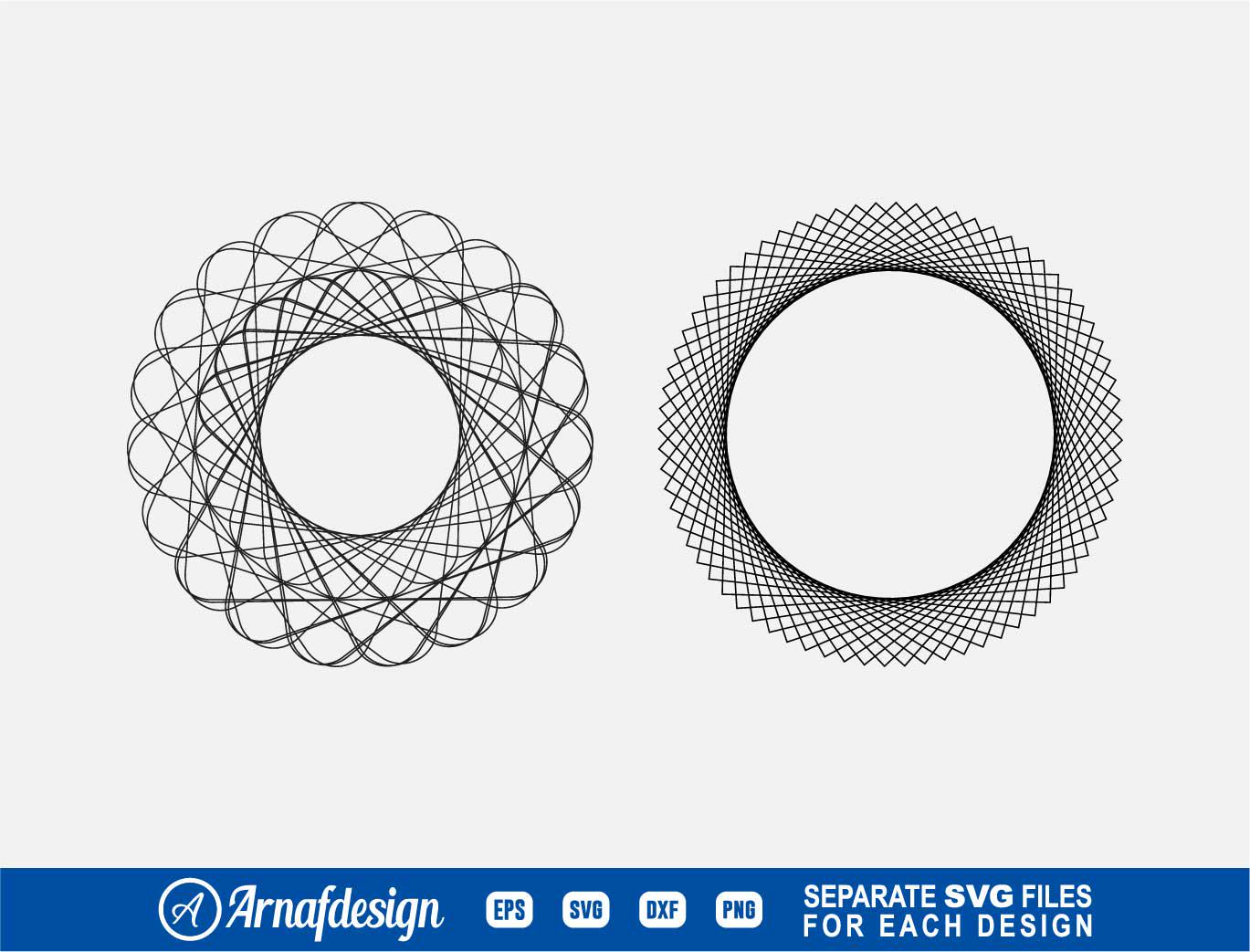 Spirograph SVG, Geometric Svg, Clipart, Cut Files for Silhouette, Files ...