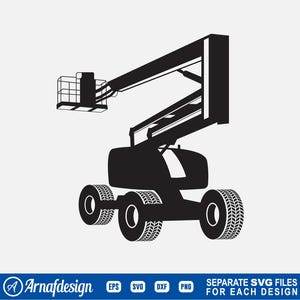 Cherry Picker SVG, Cherry Picker Vector, Bucket Truck SVG, Boom Lift ...