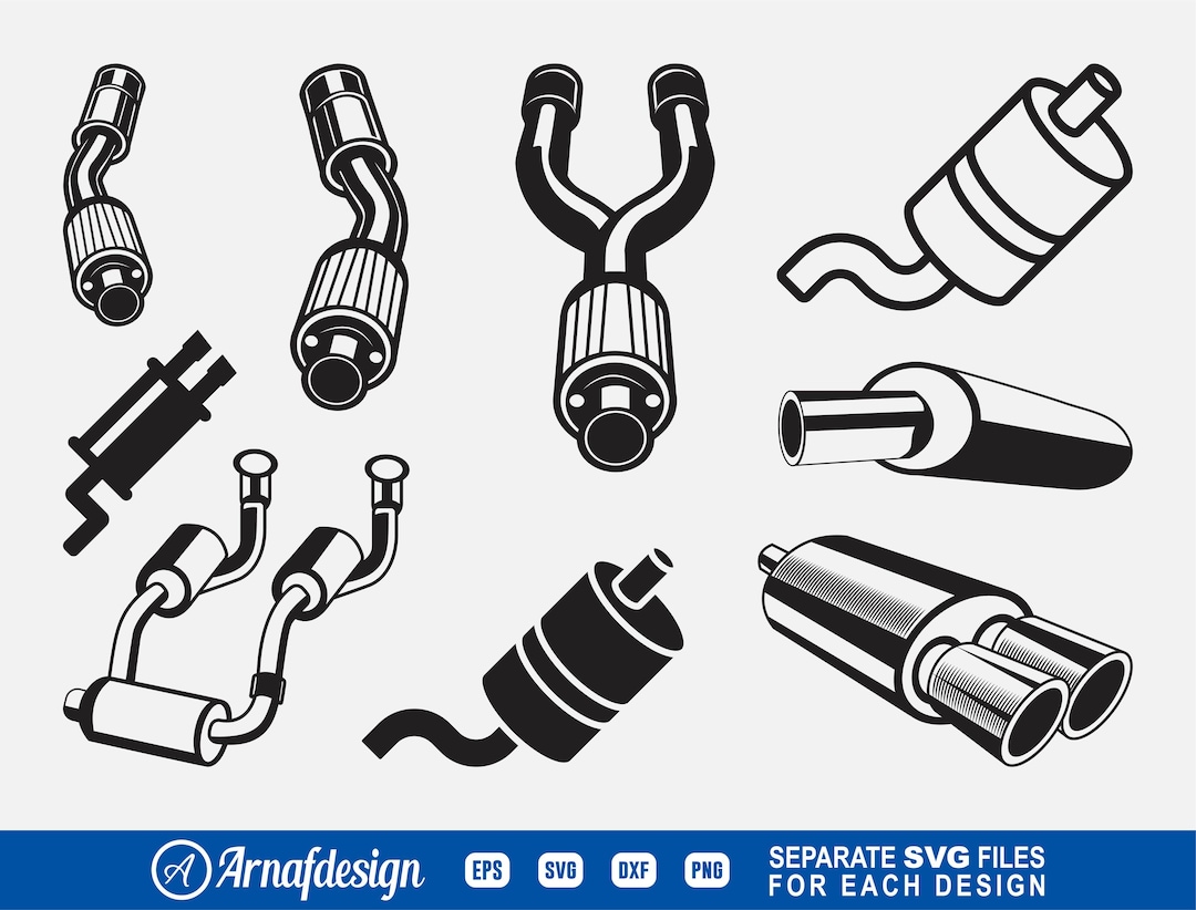 Exhaust Pipe SVG, Car Exhaust Pipe Svg, Exhaust Svg, Mechanic Svg, Car ...