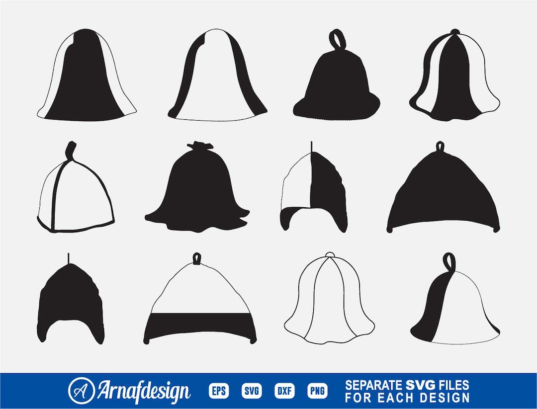 Sauna Hat Svg Bundle – Felt Hat Silhouettes With Text Areas for Cricut ...