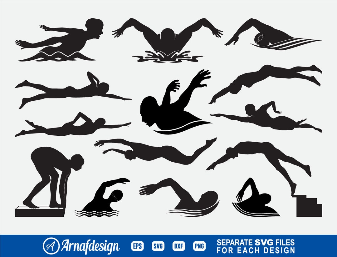 Swimming Svg, Swimmer Svg, Swim Svg, Clipart, Cut Files for Silhouette ...
