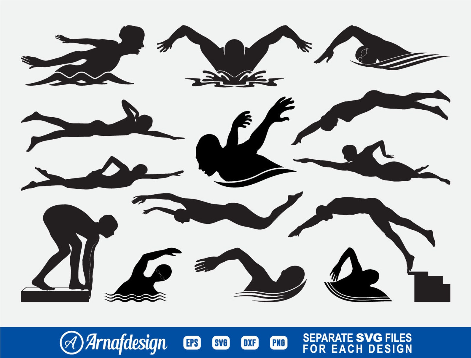 Swimming Svg, Swimmer Svg, Swim Svg, Clipart, Cut Files for Silhouette ...