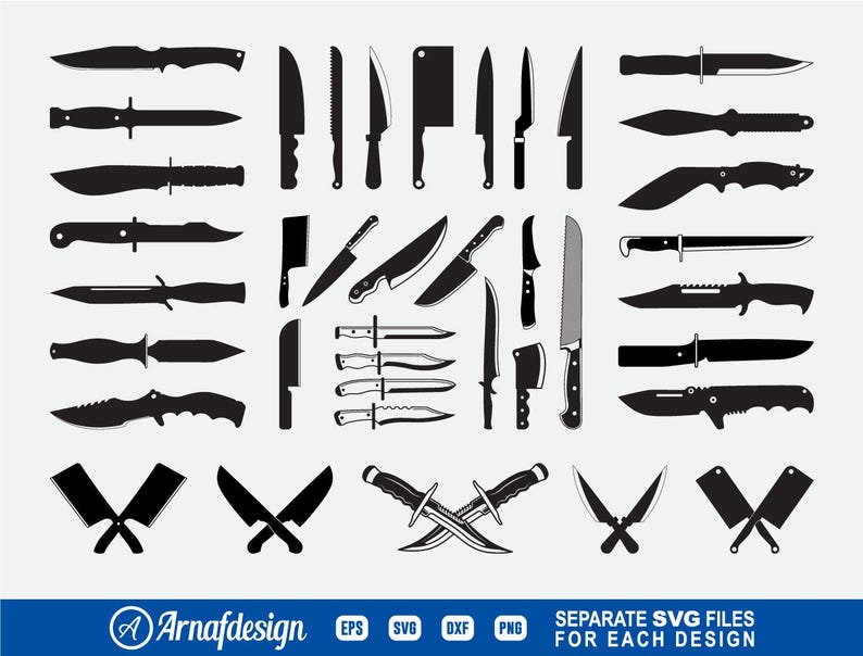 Knife SVG, Kitchen Knife Svg, Butcher Knife, Bread Knives Svg, Clipart ...