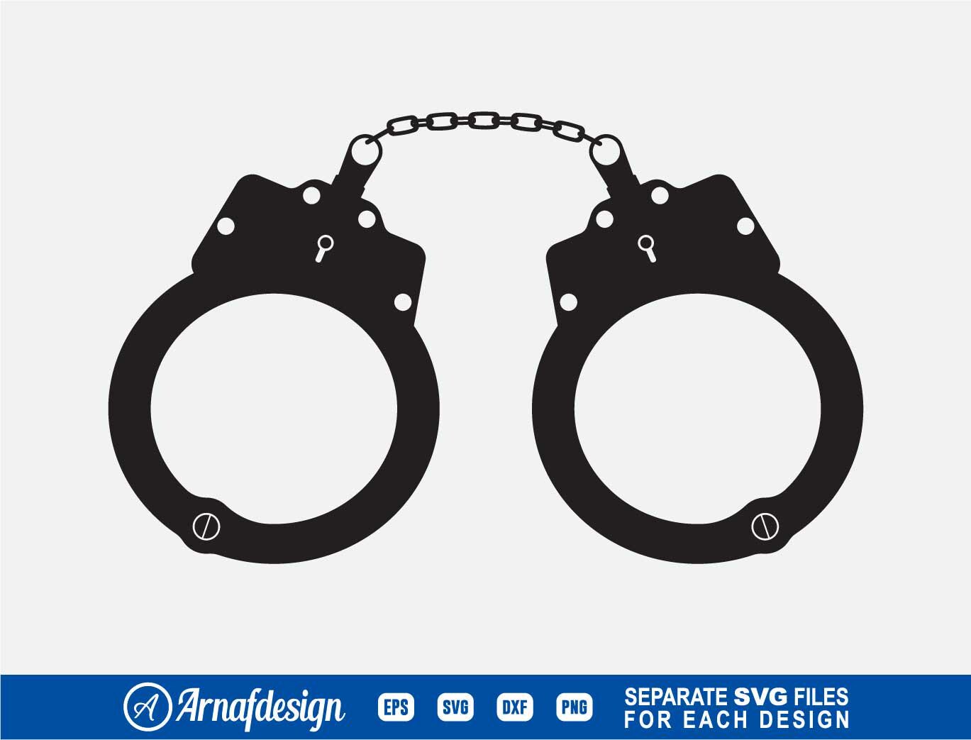 Handcuff SVG, Handcuff Clipart, Cut File, for Silhouette, Svg, Eps, Dxf ...