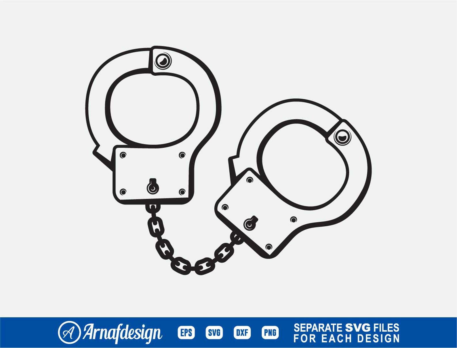 Handcuff SVG, Handcuff Clipart, Cut File, for Silhouette, Svg, Eps, Dxf ...
