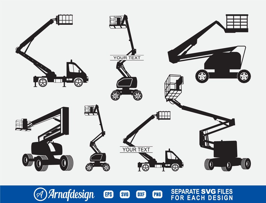 Cherry Picker SVG, Cherry Picker Vector, Bucket Truck SVG, Boom Lift ...