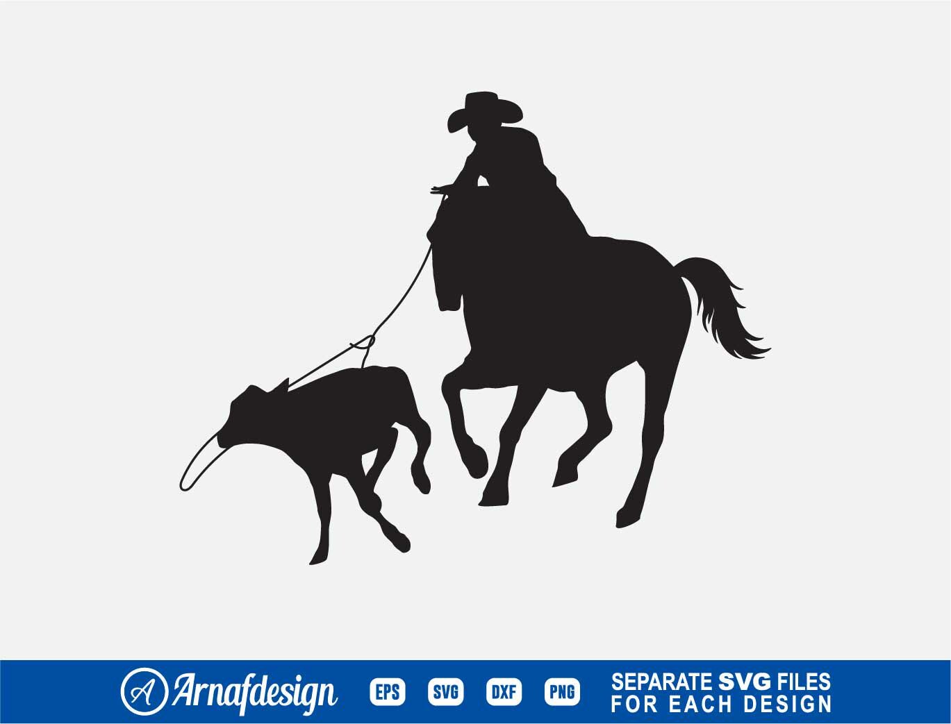 Breakaway Roping SVG, Rodeo Cowboy Western Svg, Vector, Silhouette ...