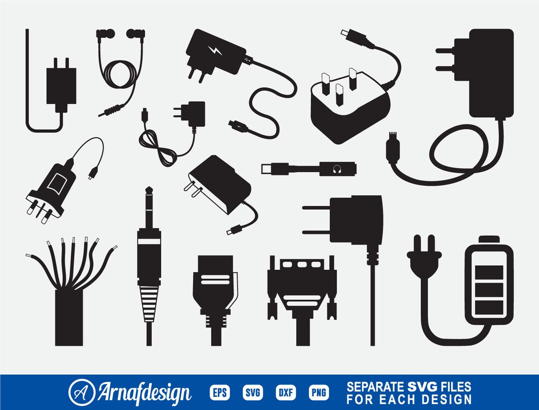 Charger SVG, Usb Charger Svg, Phone Charger Svg, USB Cable Svg, Clipart ...