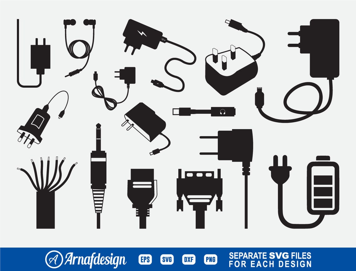 Charger SVG, Usb Charger Svg, Phone Charger Svg, USB Cable Svg, Clipart ...