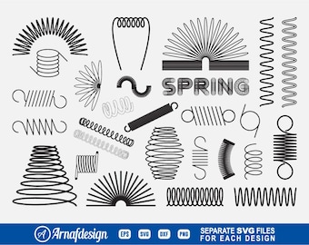 Spiralfeder SVG, Spirale svg, Federn svg, Metallfeder svg, Clipart ...