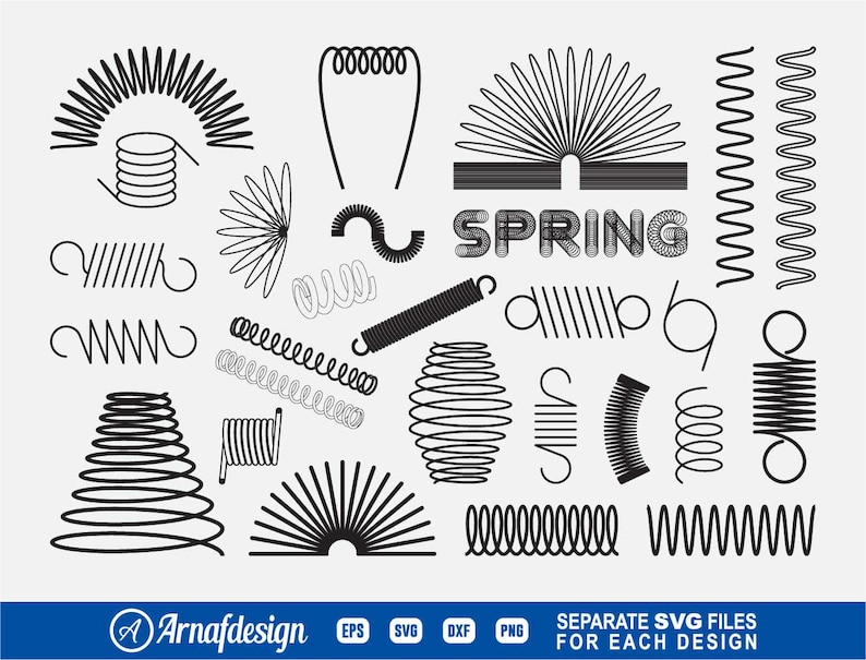 Coiled Spring SVG, Coiled Svg, Springs Svg, Metal Spring Svg, Clipart ...