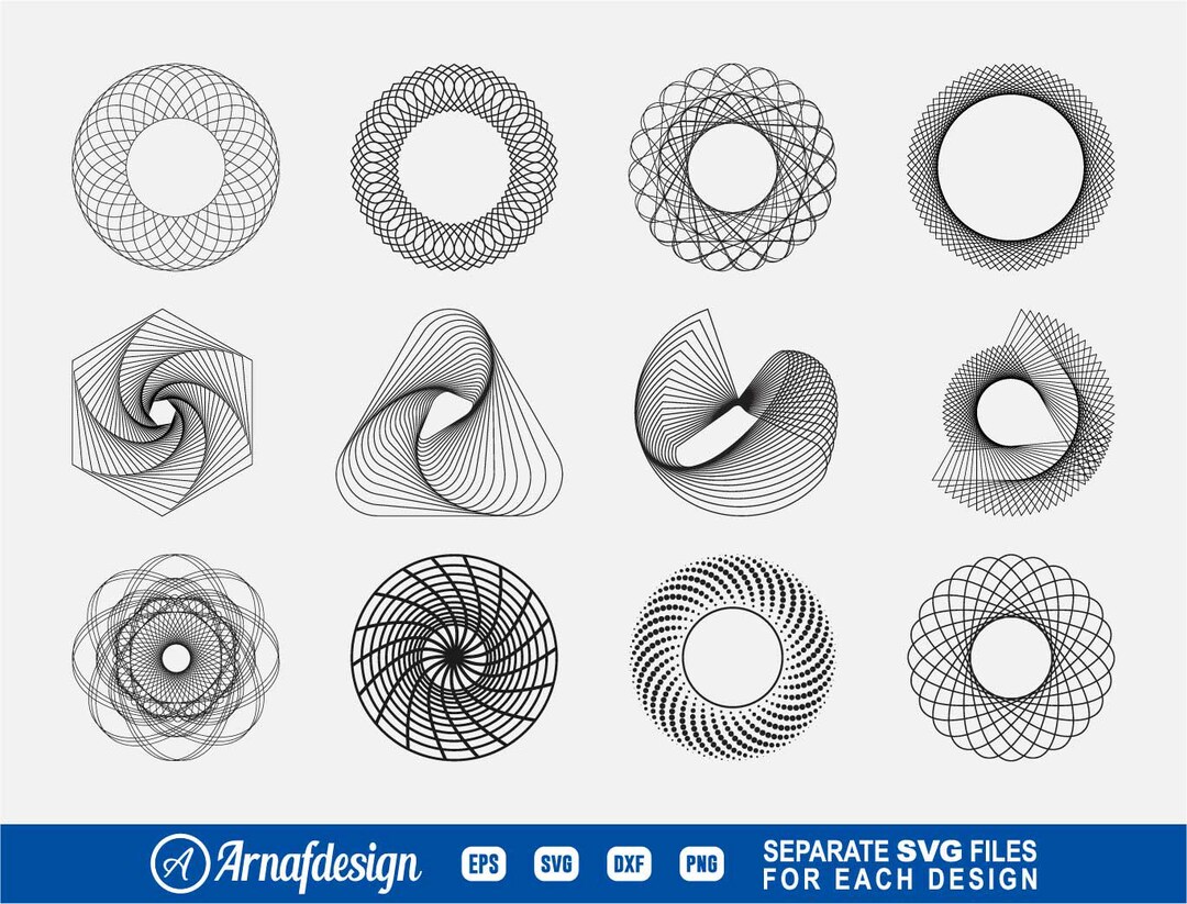 Spirograph SVG, Geometric Svg, Clipart, Cut Files for Silhouette, Files ...