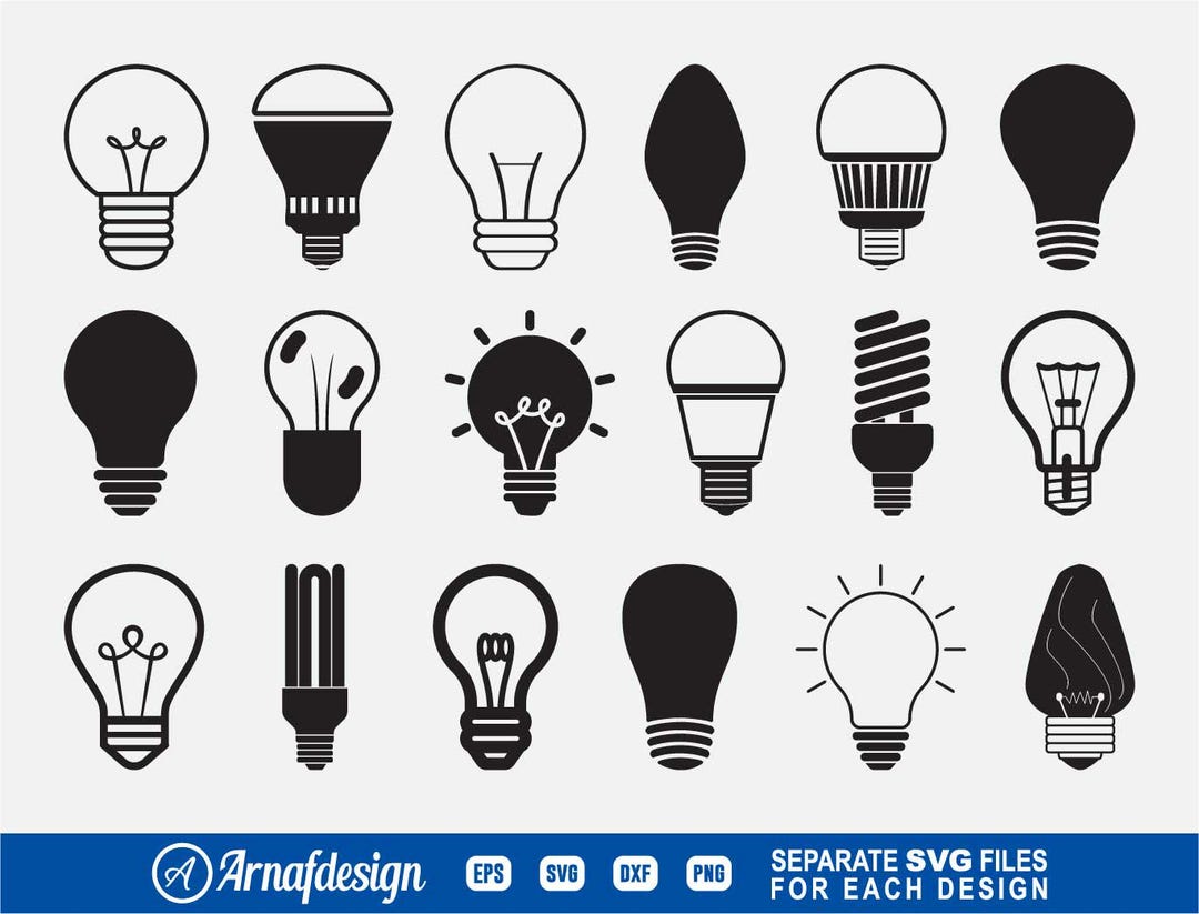 Light Bulb Svg, LED Light, Bulb Svg, Lightbulb Svg, Coil Svg, Clipart ...