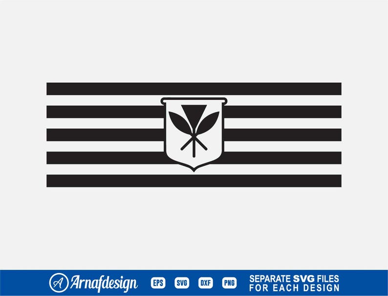 Kanaka Maoli Flag SVG, Hawaii Svg, Polynesian Svg, Vector, Silhouette ...