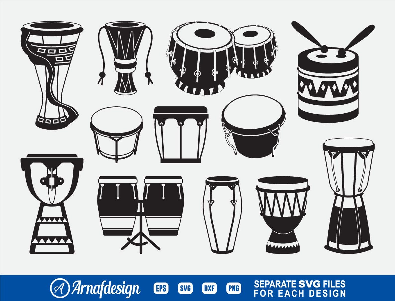 African Drum SVG, Tribal Drum, Music Icon, Djemble, Bongo Drum, Bata ...