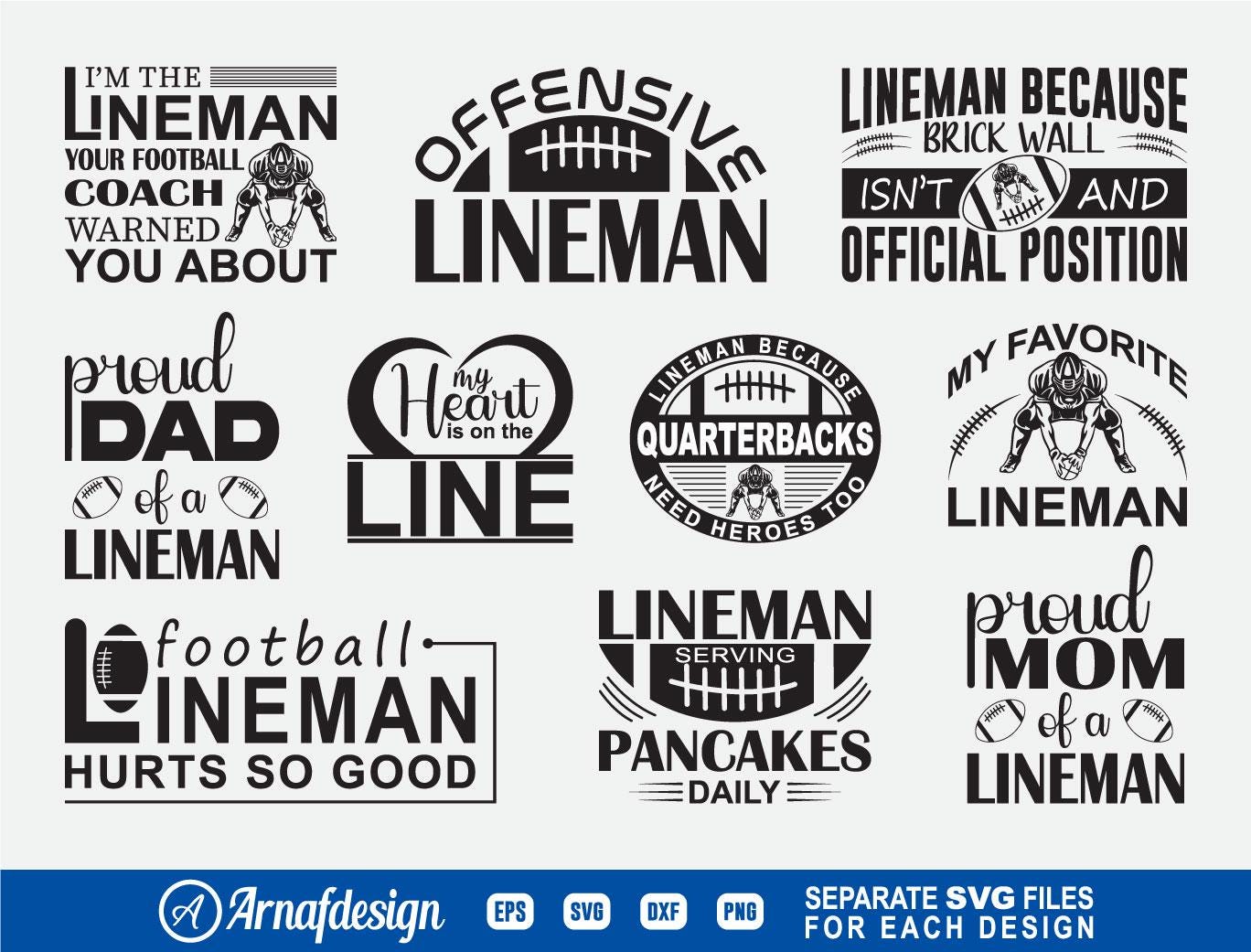 Football Lineman SVG, Football Svg, Lineman Svg, Clipart, Cut Files for ...