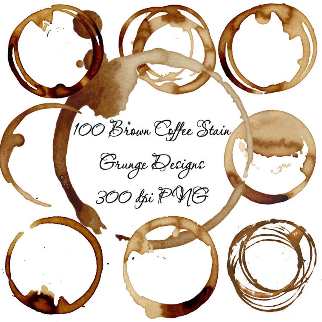 Watercolor Coffee Stains Clipart: Grunge Circle Designs (digital PNG ...