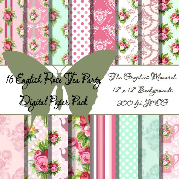 A4 Antique French Paris Floral Wallpaper Digital Paper Set - Etsy Canada