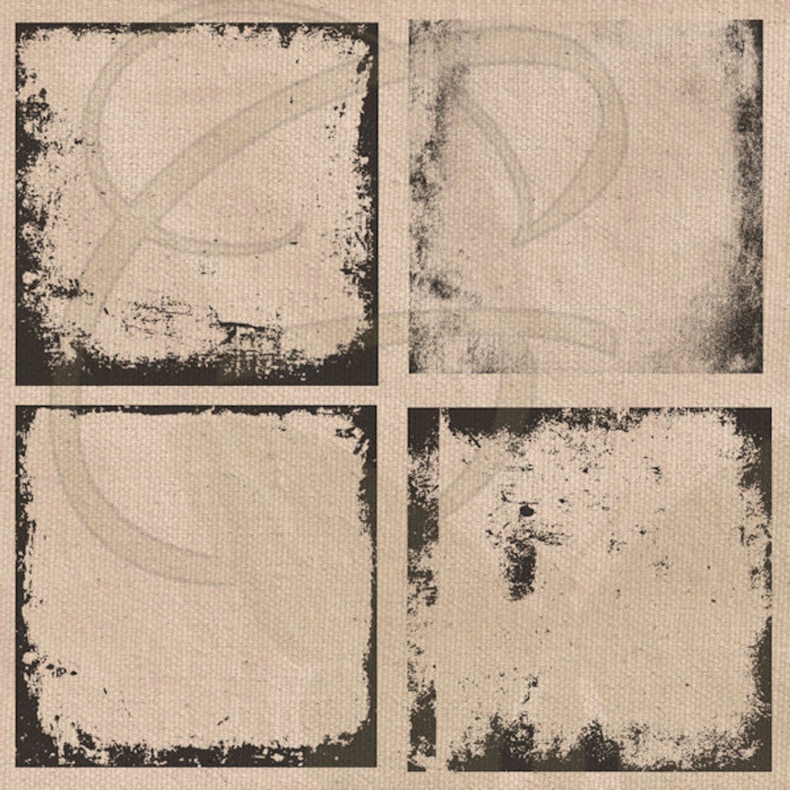 Grunge Paint Smudge Frame Transparent Grungy Overlay Photo Effect ...