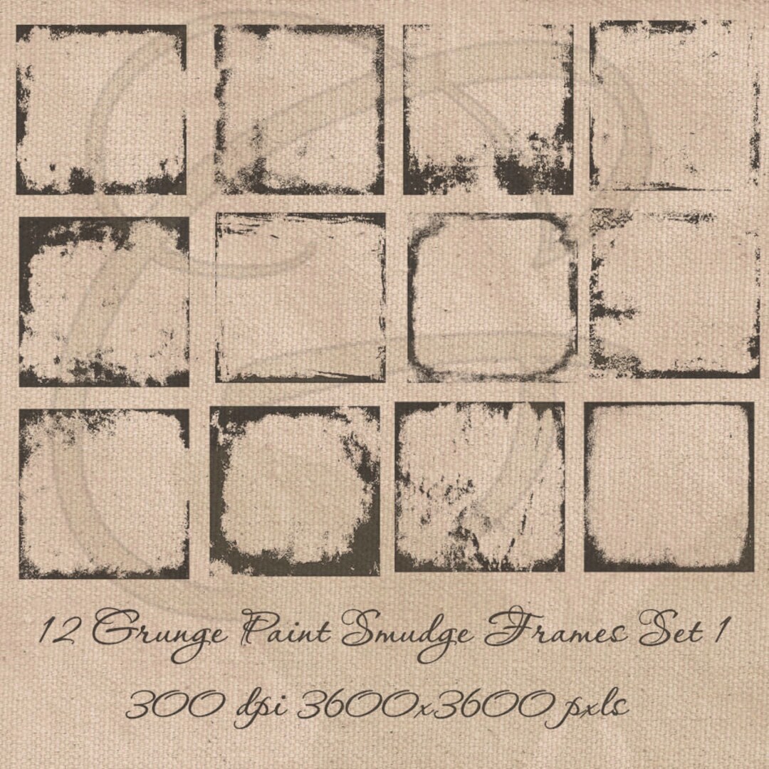 Grunge Paint Smudge Frames: Transparent Photo Overlays (PNG Download ...