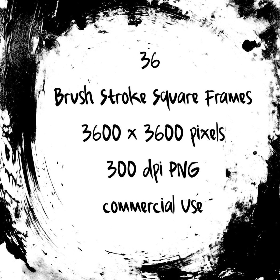 Digital Grunge Paint Smudge, Brush Stroke Square Frame, Transparent ...