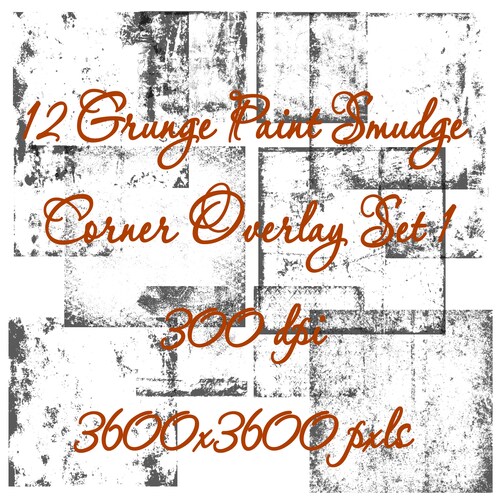 Grunge Paint Smudge Frame Transparent Grungy Overlay Photo - Etsy