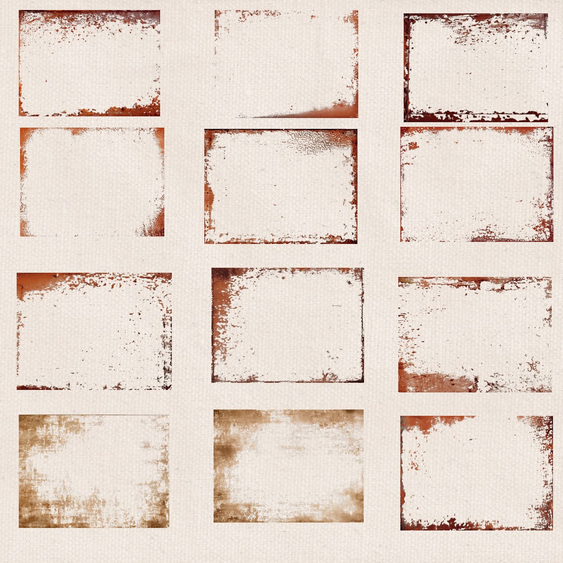 45 Grungy Patterns, Red Rust Frame Overlay, Industrial Textures, Old ...