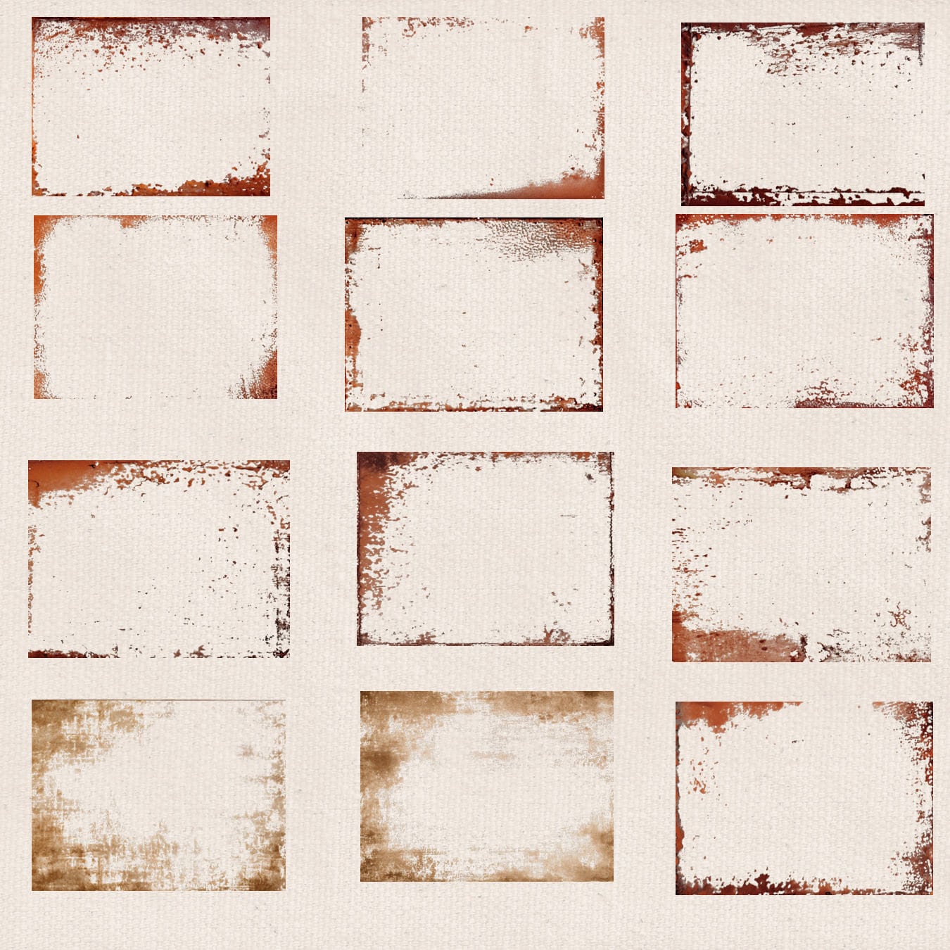 45 Grungy Patterns, Red Rust Frame Overlay, Industrial Textures, Old ...