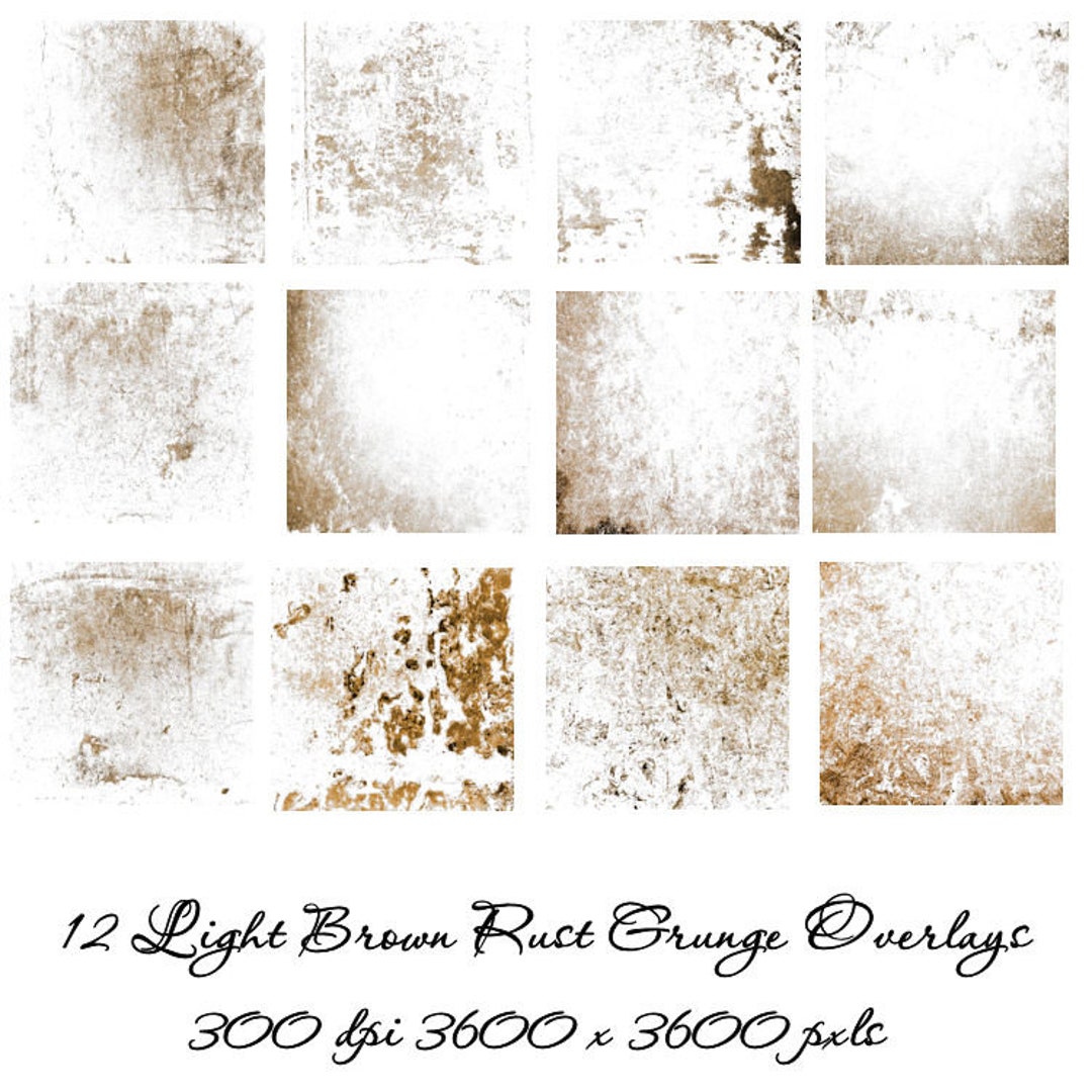 Light Brown Rust Grunge Digital Scratched Distressed Overlay Effect ...