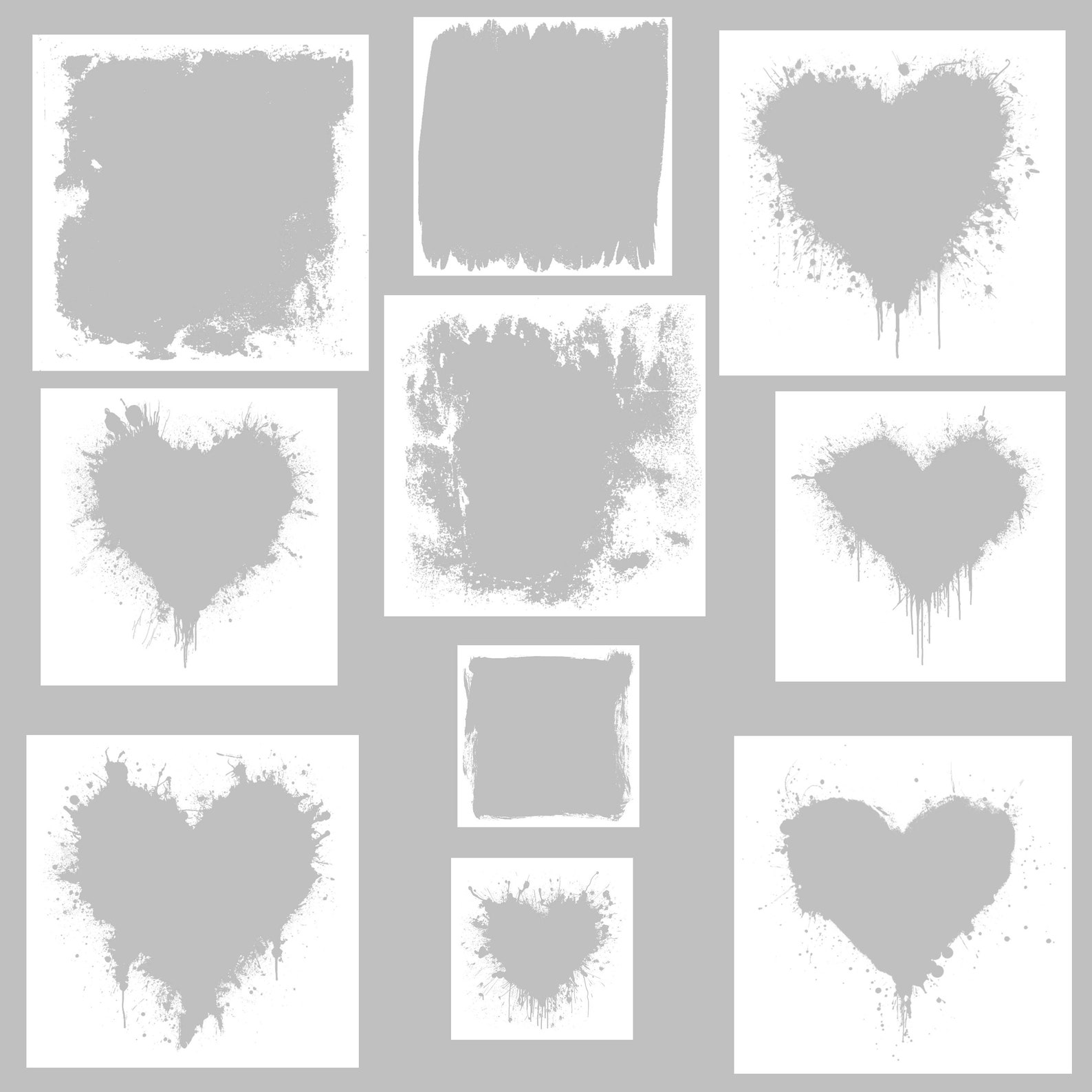60 White Grunge Frames Transparent Overlay, Photo Borders PNG, Grungy ...