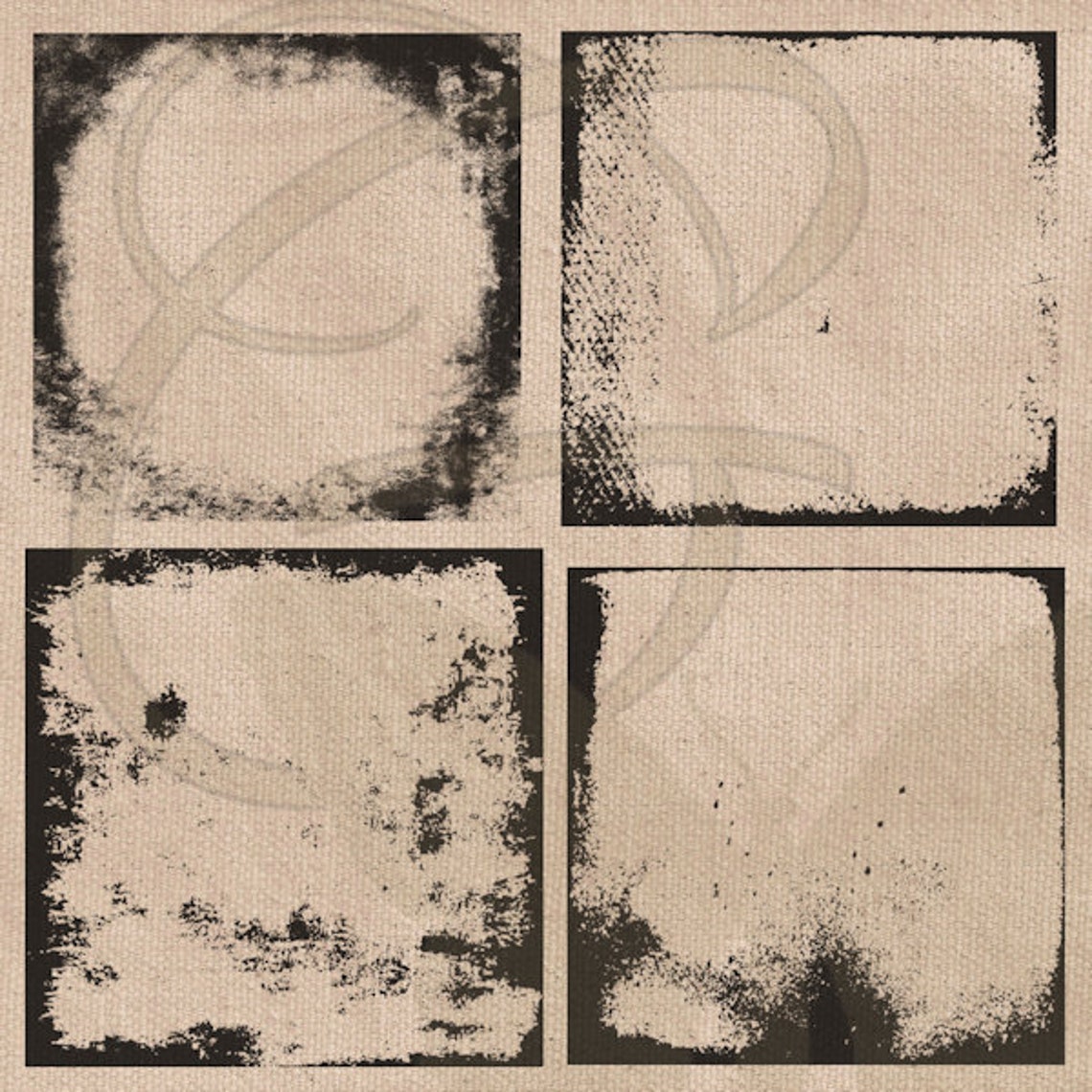 Grunge Paint Smudge Frame Transparent Grungy Overlay Photo - Etsy
