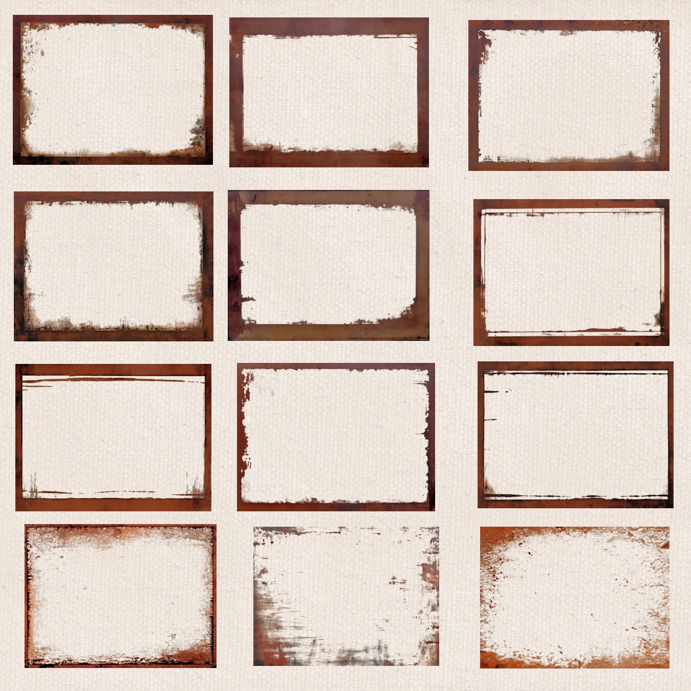 45 Grungy Patterns, Red Rust Frame Overlay, Industrial Textures, Old ...
