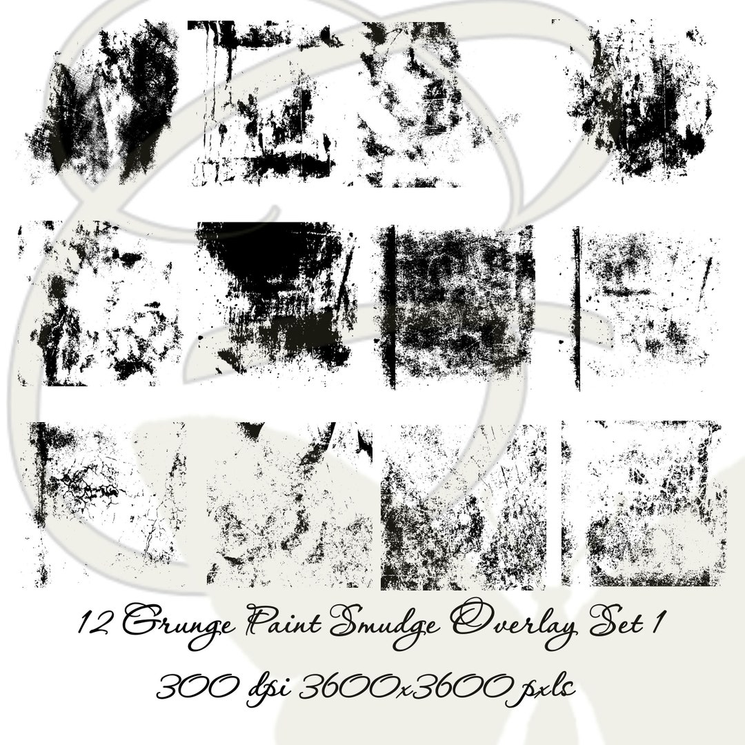 Digital Grunge Paint Smudge Transparent Grungy Overlay Photo Effect ...