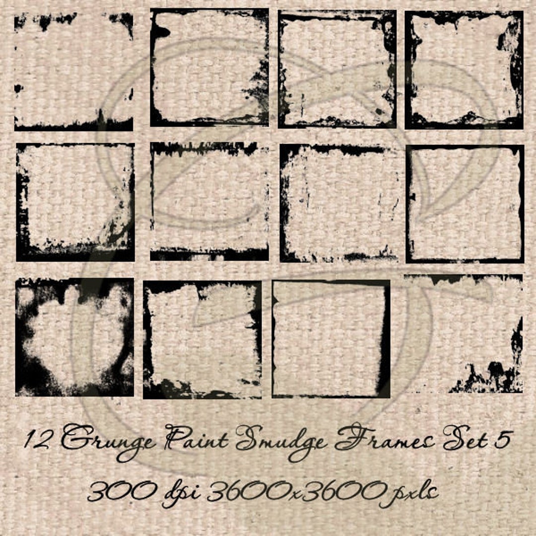 Digital Grunge Frame Border Texture Transparent Grungy Overlay Photo ...