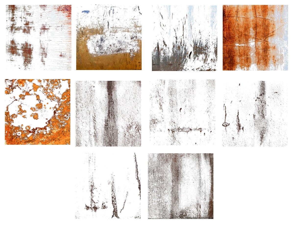 50 Grunge Rust Overlay Patterns, Red Rust Grungy Overlays, Industrial ...