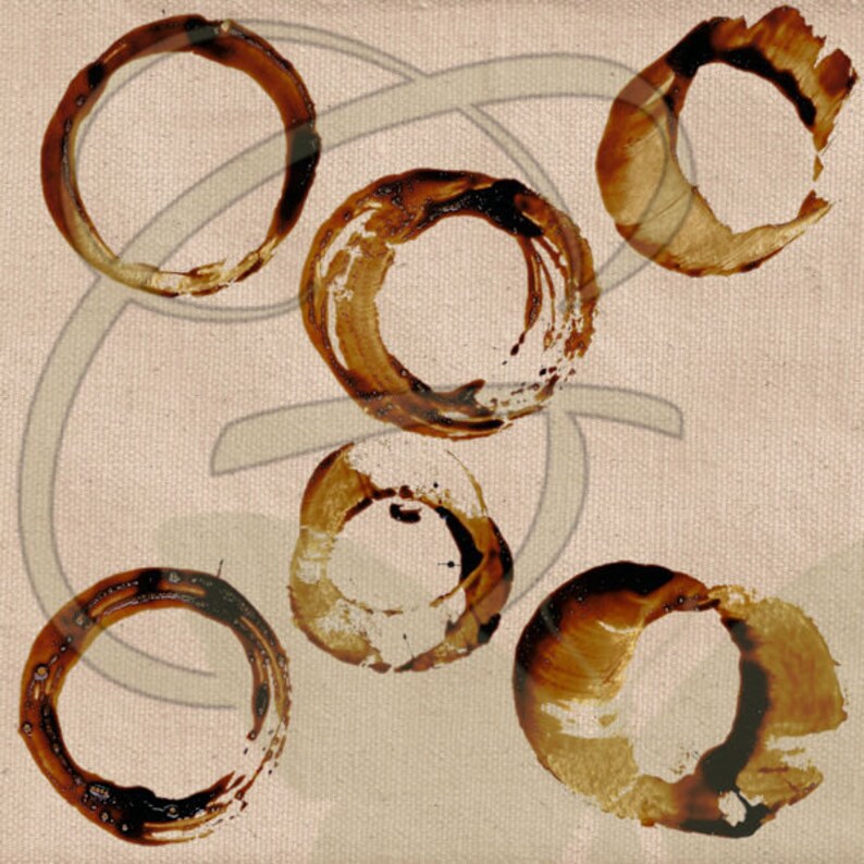 Coffee Stain Smudge Grunge Clipart Bundle Brown Overlay Circle Grungy ...