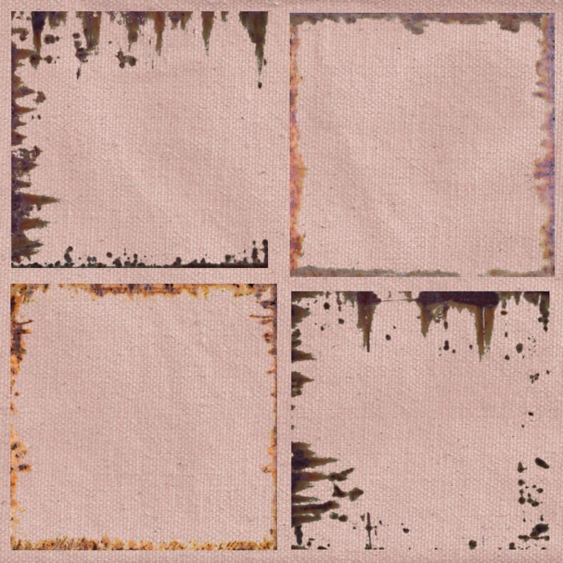 Digital Grunge Red Rust Frame Collection Transparent Grungy Overlay ...