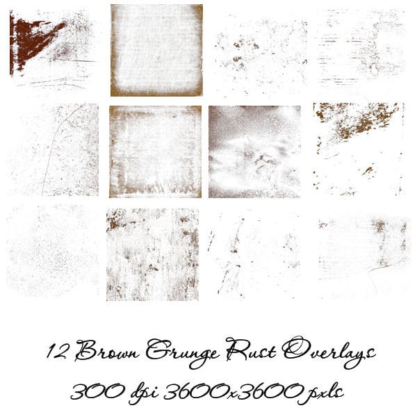 Brown Rust Grunge Overlays, Texture Transparent Grungy Pattern Overlay ...