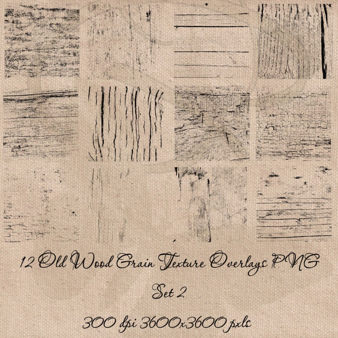 Old Wood Grain Digital Texture Transparent Grungy Overlay Photo Effect ...