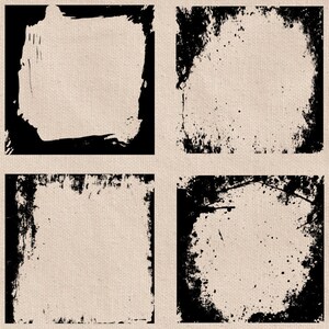 Digital Grunge Paint Smudge, Brush Stroke Square Frame, Transparent ...