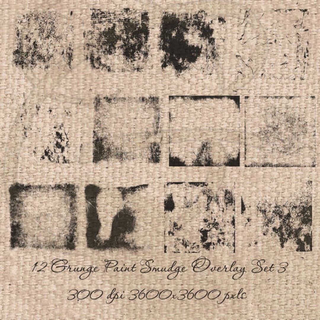 Digital Grunge Paint Smudge Transparent Overlay Photo Grungy Effect ...