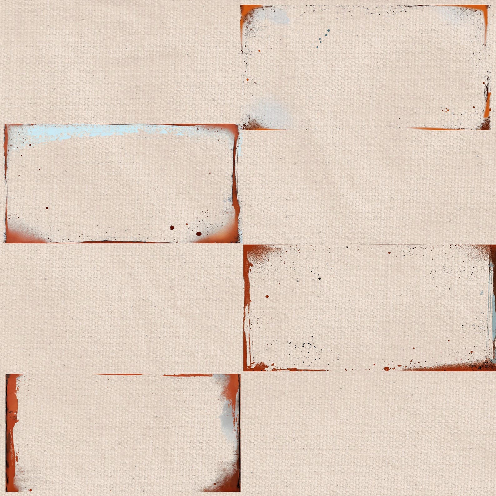 12 Large Format Rust Frame PNG Brown Red Grunge Digital Scratched ...