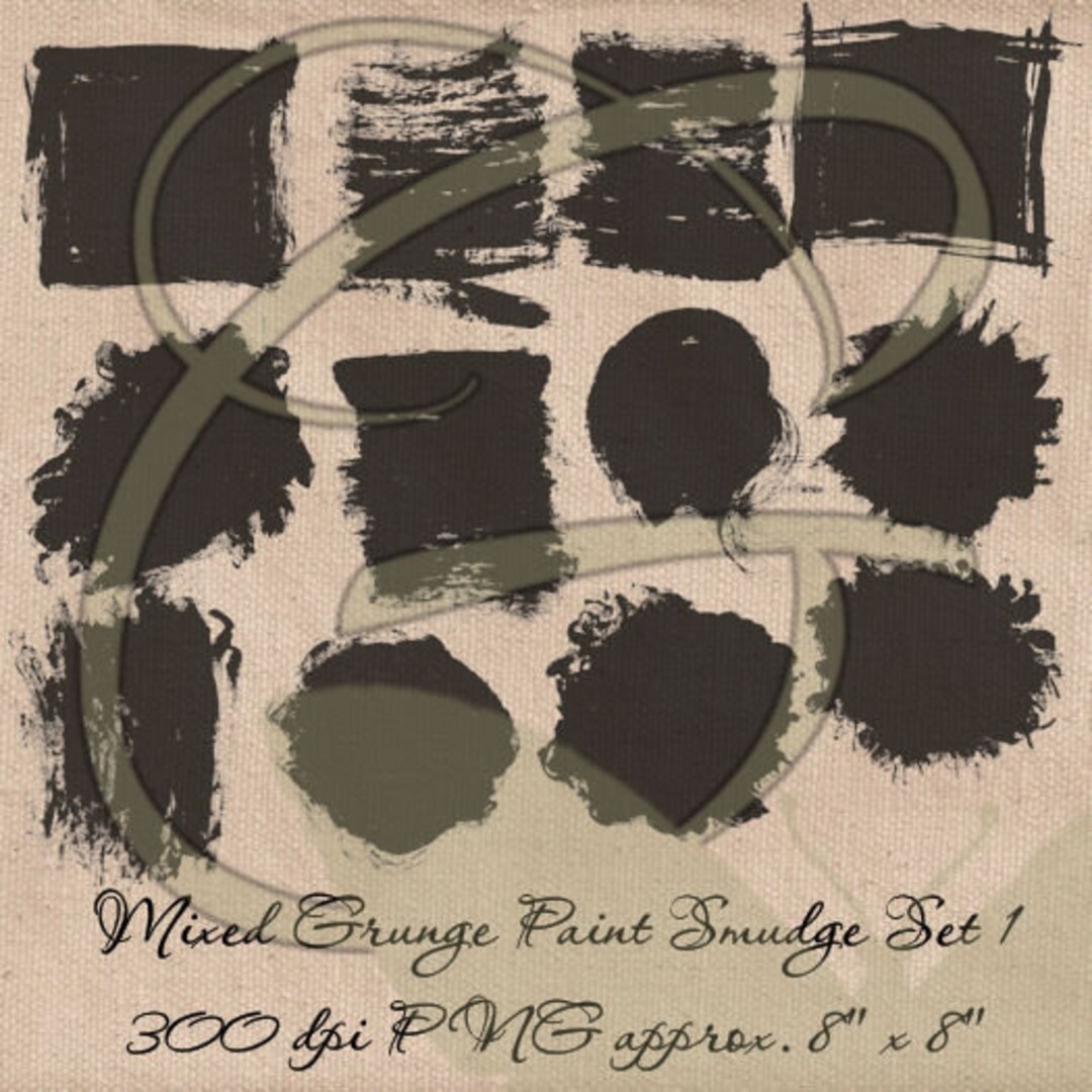 Grunge Paint Smudge Overlays: Abstract Texture Art (PNG Download) - Etsy