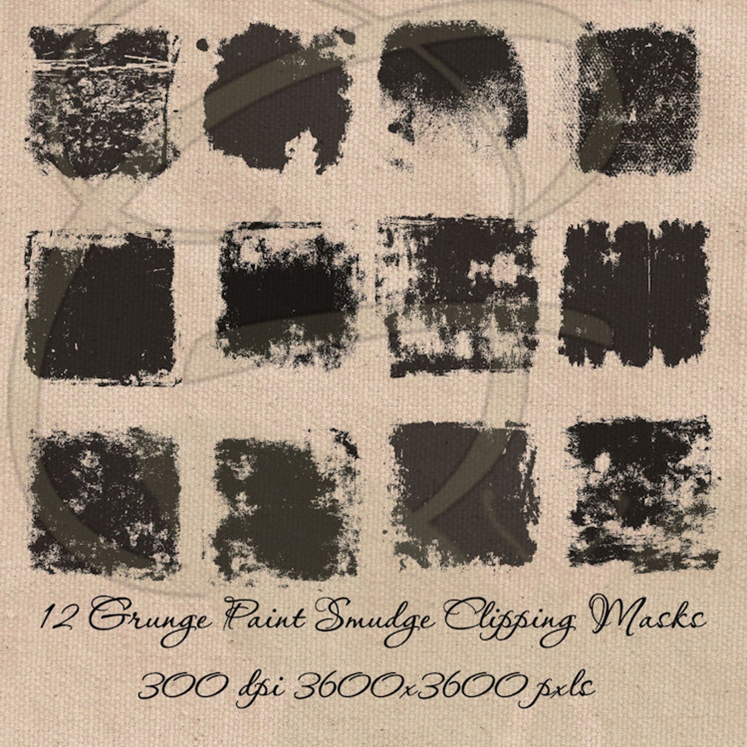 Clipping Mask Digital Grunge Texture Transparent Grungy Overlay Photo ...