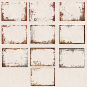 45 Grungy Patterns, Red Rust Frame Overlay, Industrial Textures, Old ...