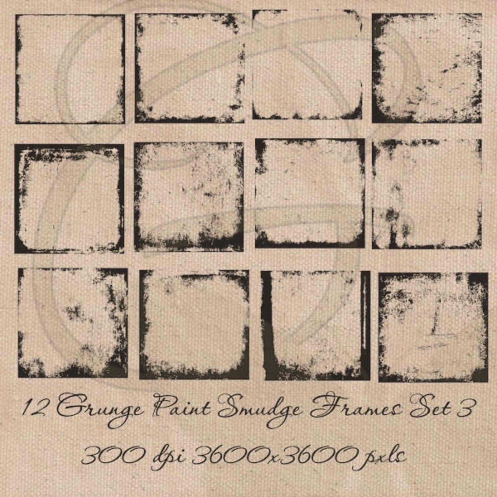 Grunge Paint Smudge Frame Transparent Grungy Overlay Photo | Etsy