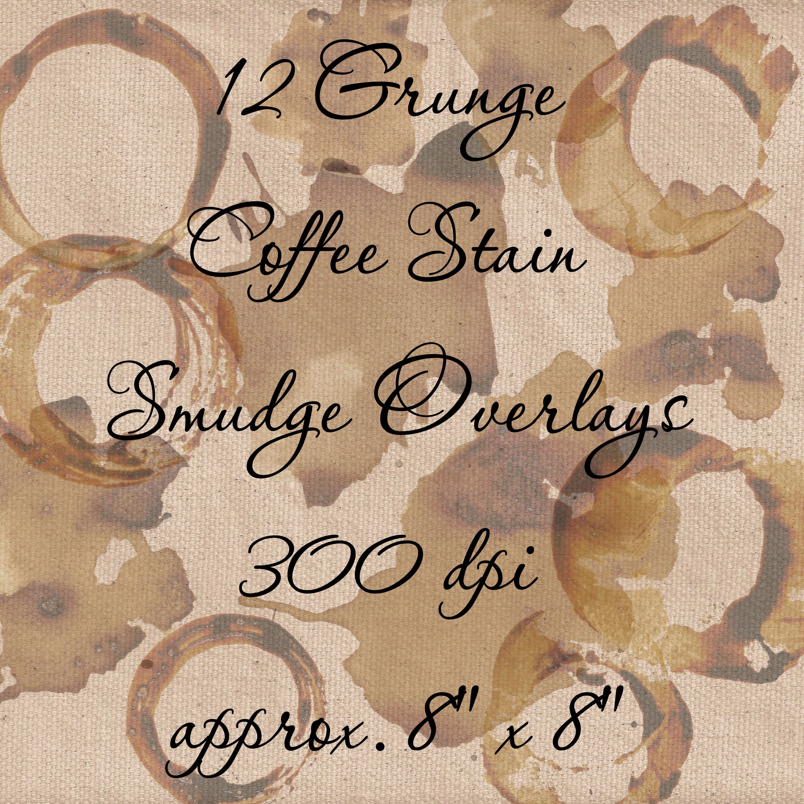 Coffee Stain Smudge Grunge Clipart Bundle Brown Overlay Circle Grungy ...