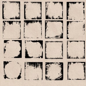 Digital Grunge Paint Smudge, Brush Stroke Square Frame, Transparent ...
