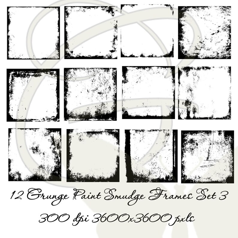 Grunge Paint Smudge Frame Transparent Overlay Photo Effect | Etsy