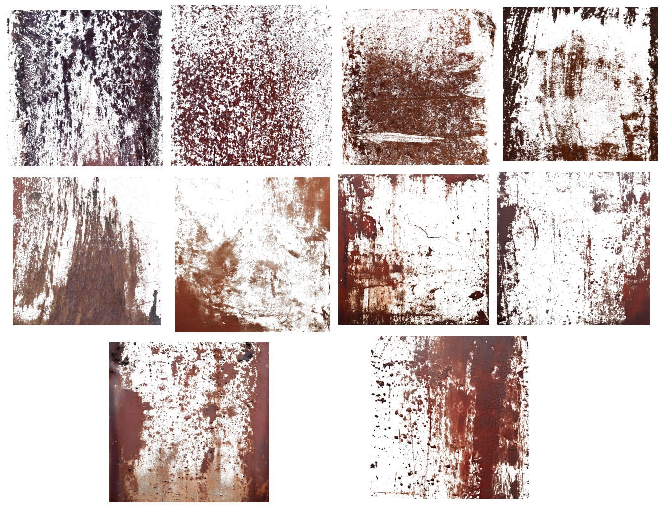 50 Grunge Rust Overlay Patterns, Red Rust Grungy Overlays, Industrial ...